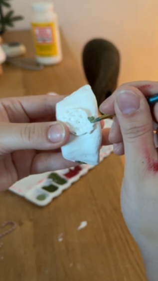 Easy strawberry pinch pot with air dry clay step by step