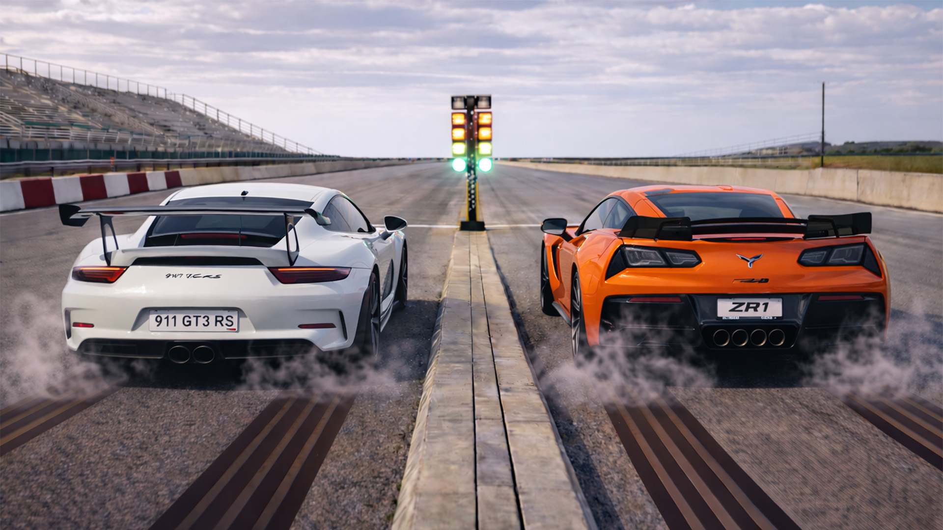 Corvette ZR1 vs Porsche GT3RS Drag Race
