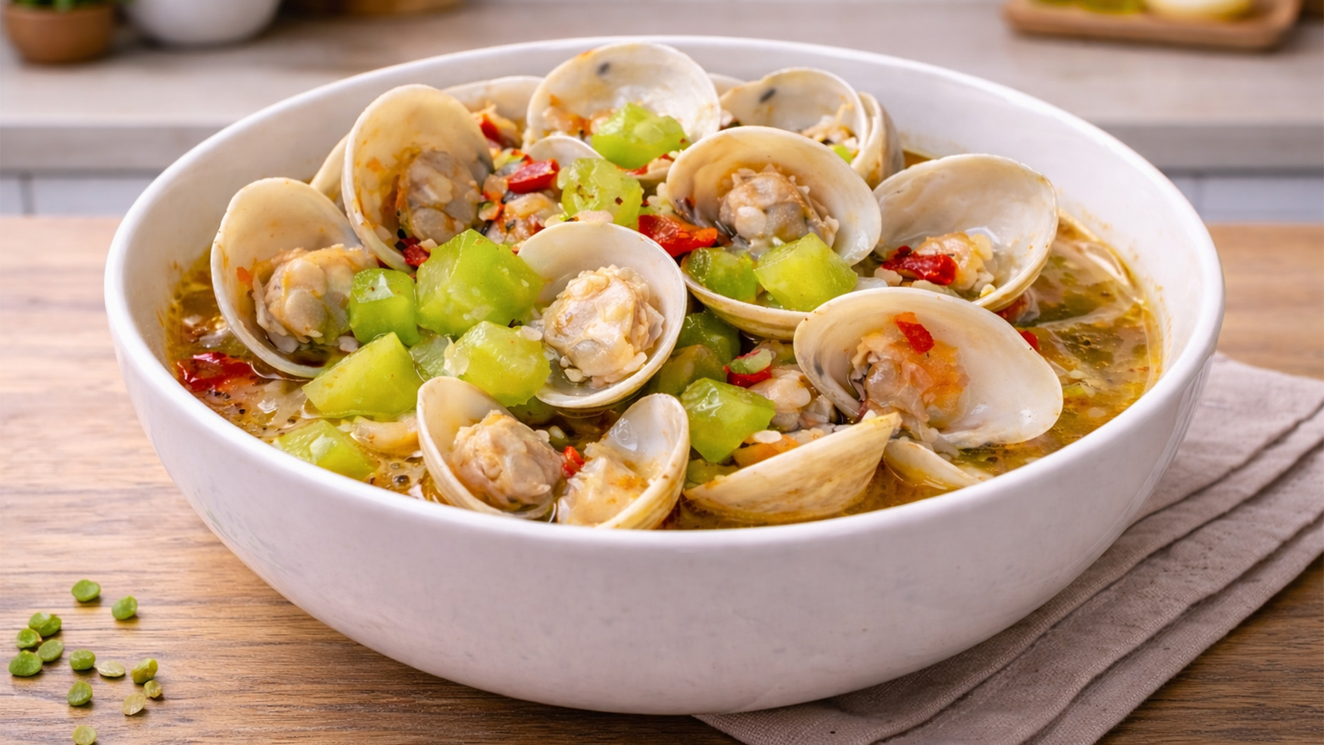 A light clam soup that feels good to eat