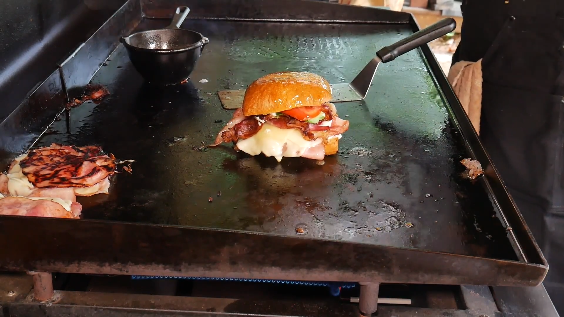 Delicious ham panini with melted cheese and crispy bread
