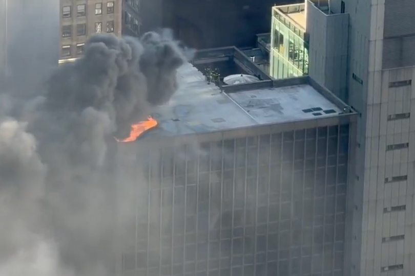 Panic as huge fire erupts just steps away from New York's St. Patrick's ...