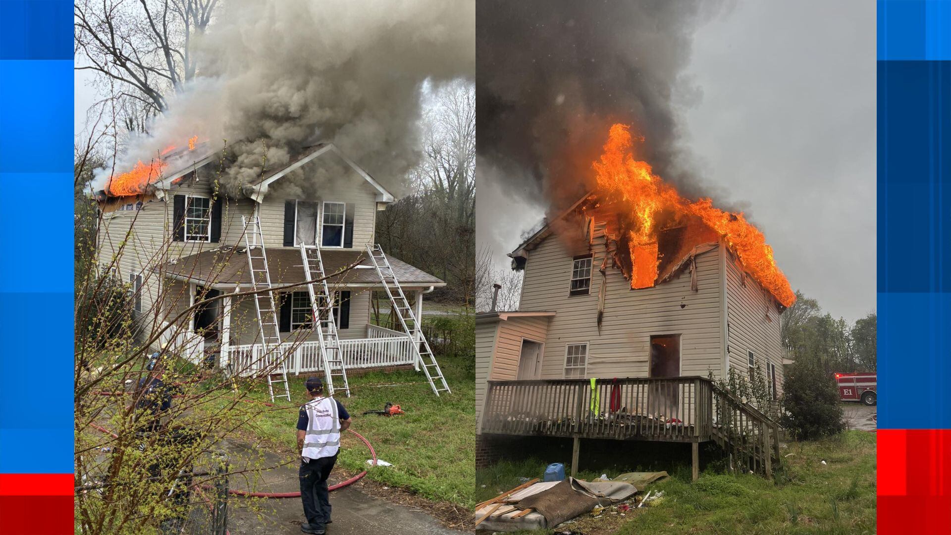 Top floor of Upstate home 'well involved' in flames, fire officials say