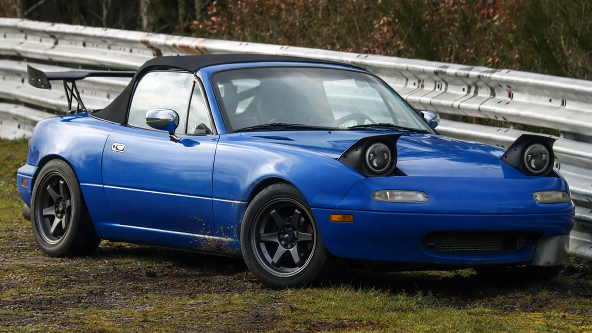 One corner mistake sends car off track