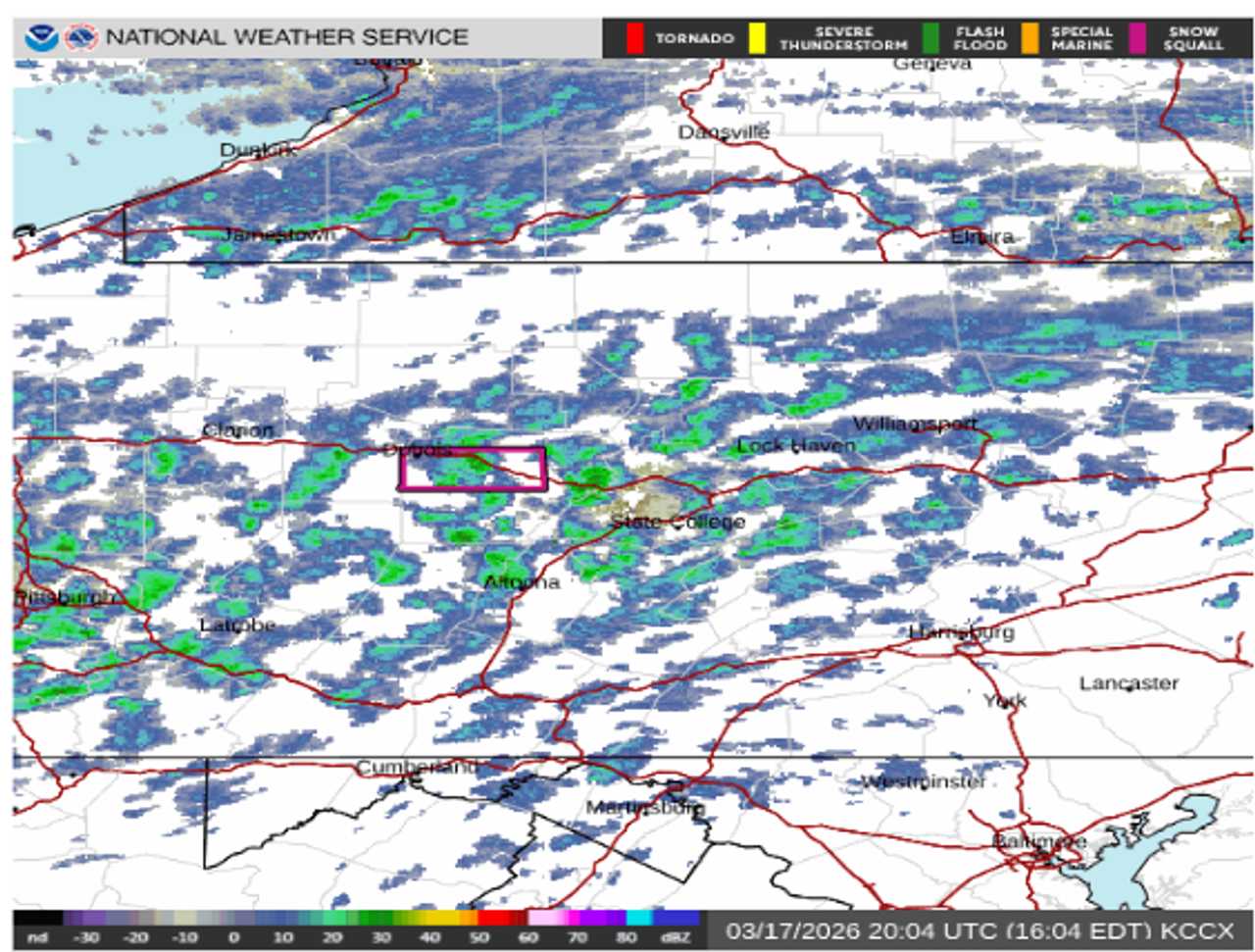 Snow squalls, sudden whiteouts threaten travel across central PA: NWS