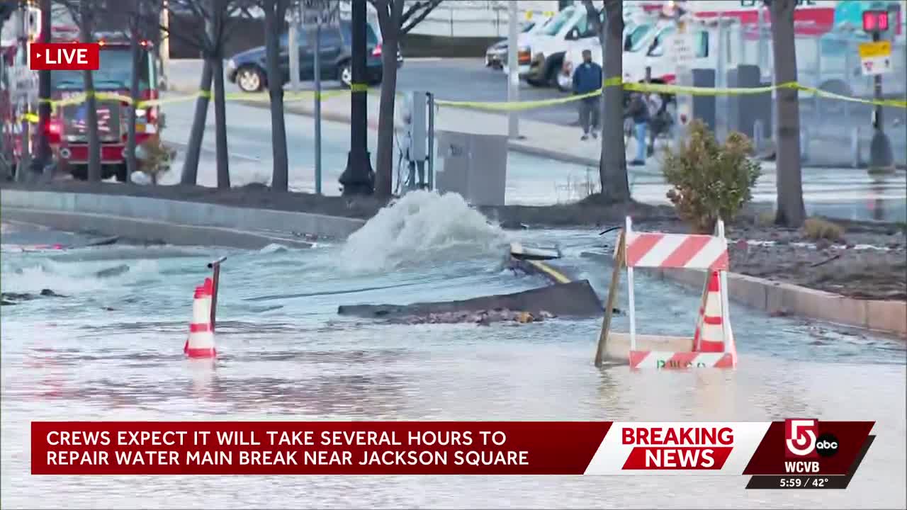 Several hours expected to repair ruptured Boston water main break