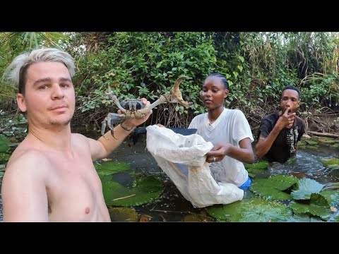 Authentic Jamaican crab fishing and cooking experience