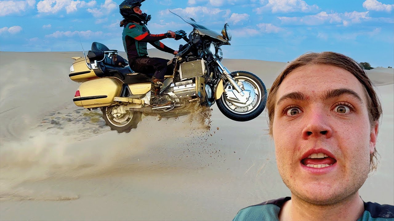 Goldwing with paddle tire at sand dunes