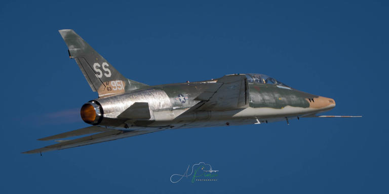 Collings Foundation's F-100F Super Sabre returns to flight at Ellington ...