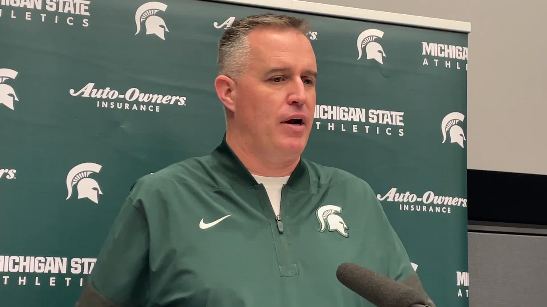 Michigan State Spartans head football coach Pat Fitzgerald on ...