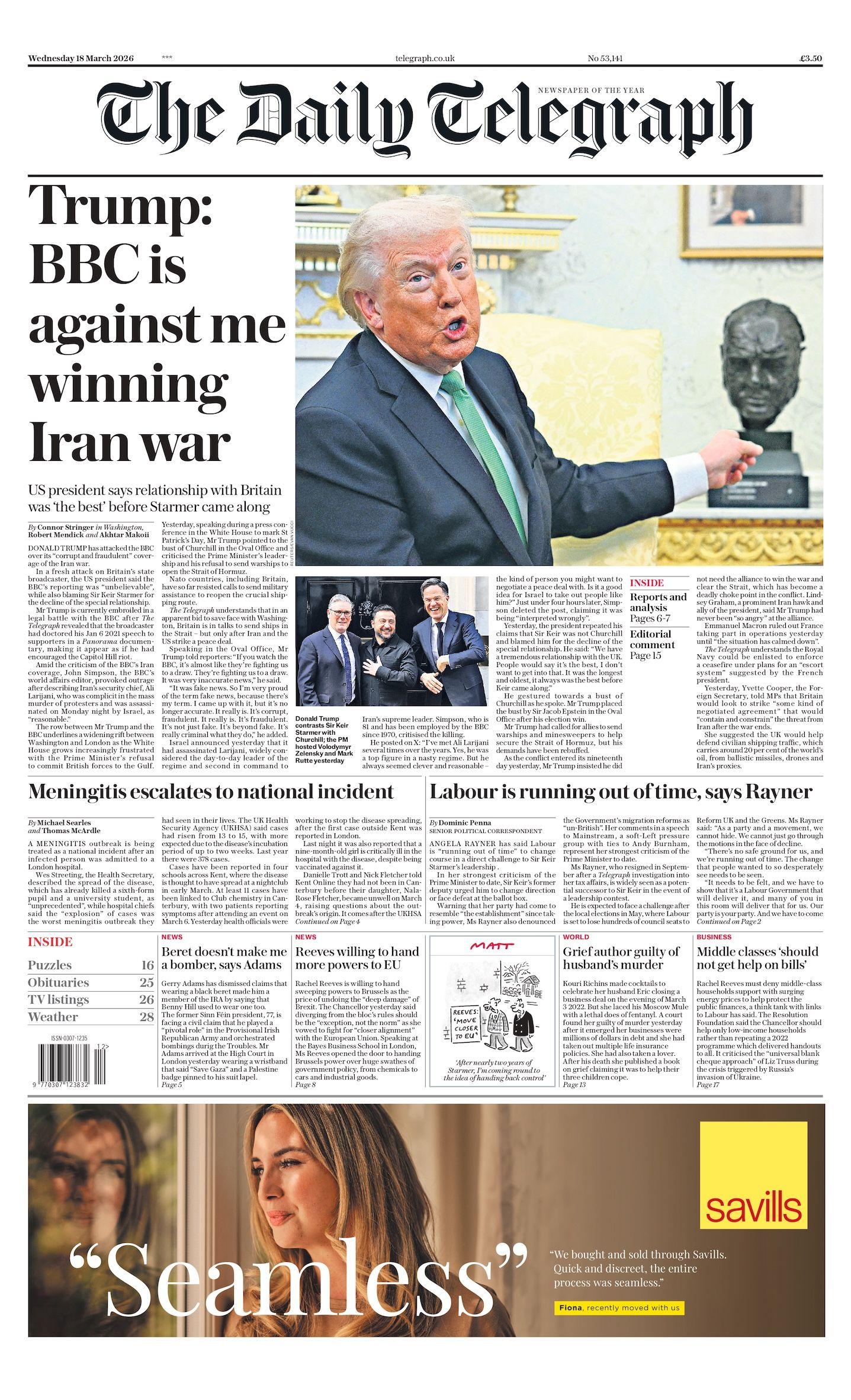 'First cracks' in Trump camp over Iran war and UK tackles meningitis ...
