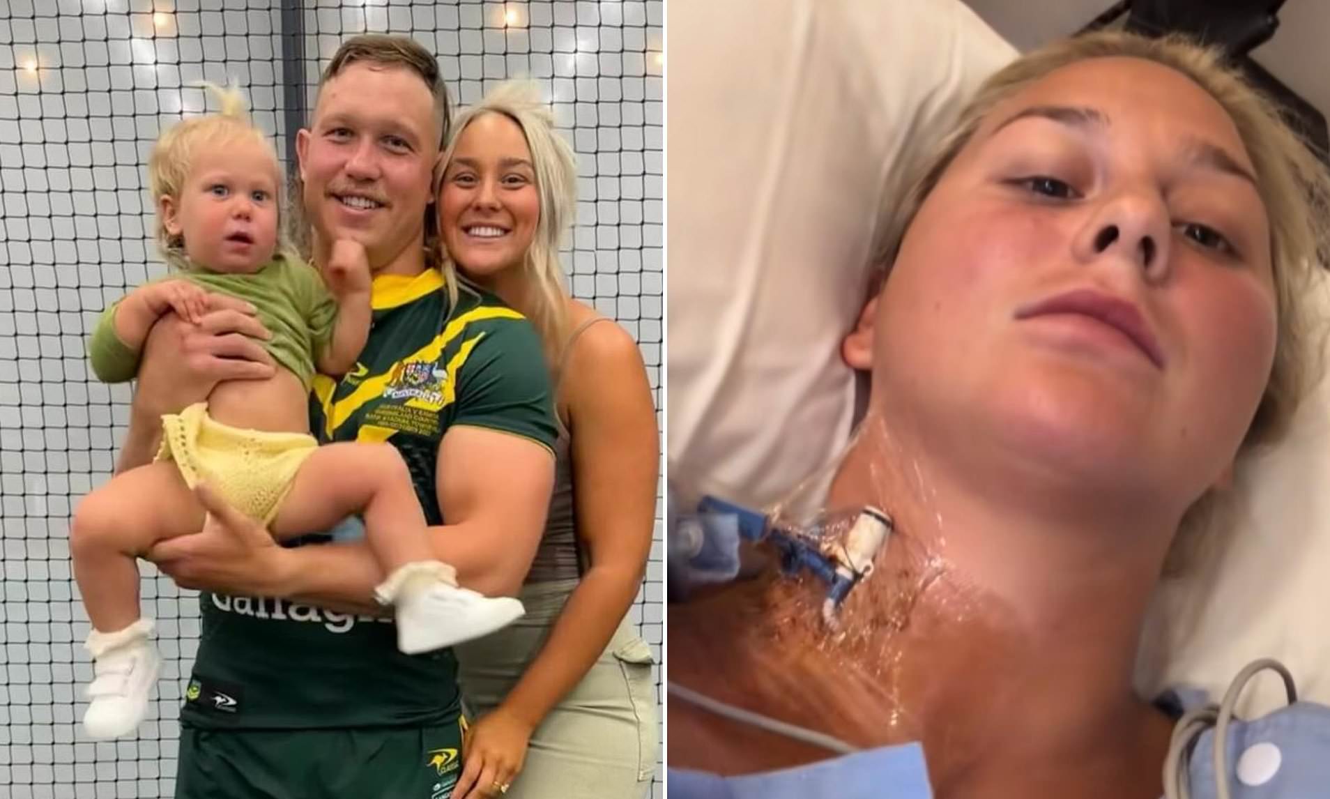 Footy star's wife posts emotional message from hospital as she has her ...