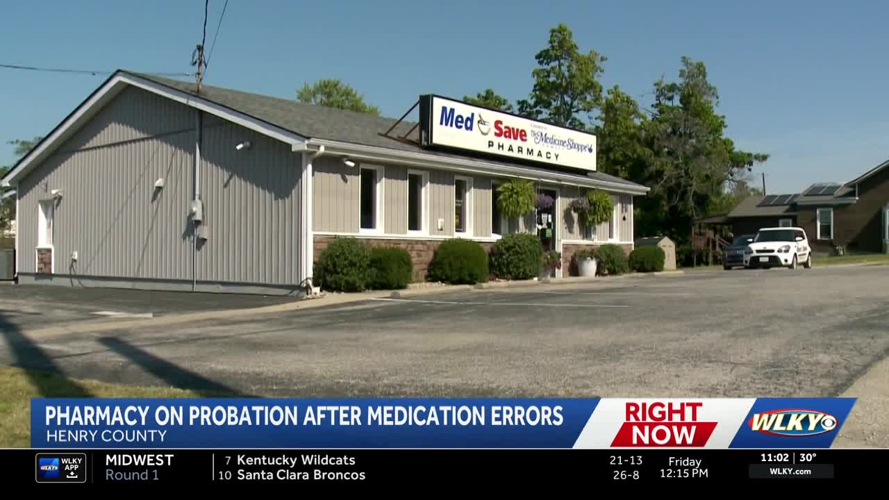 Kentucky pharmacy on probation after medication errors