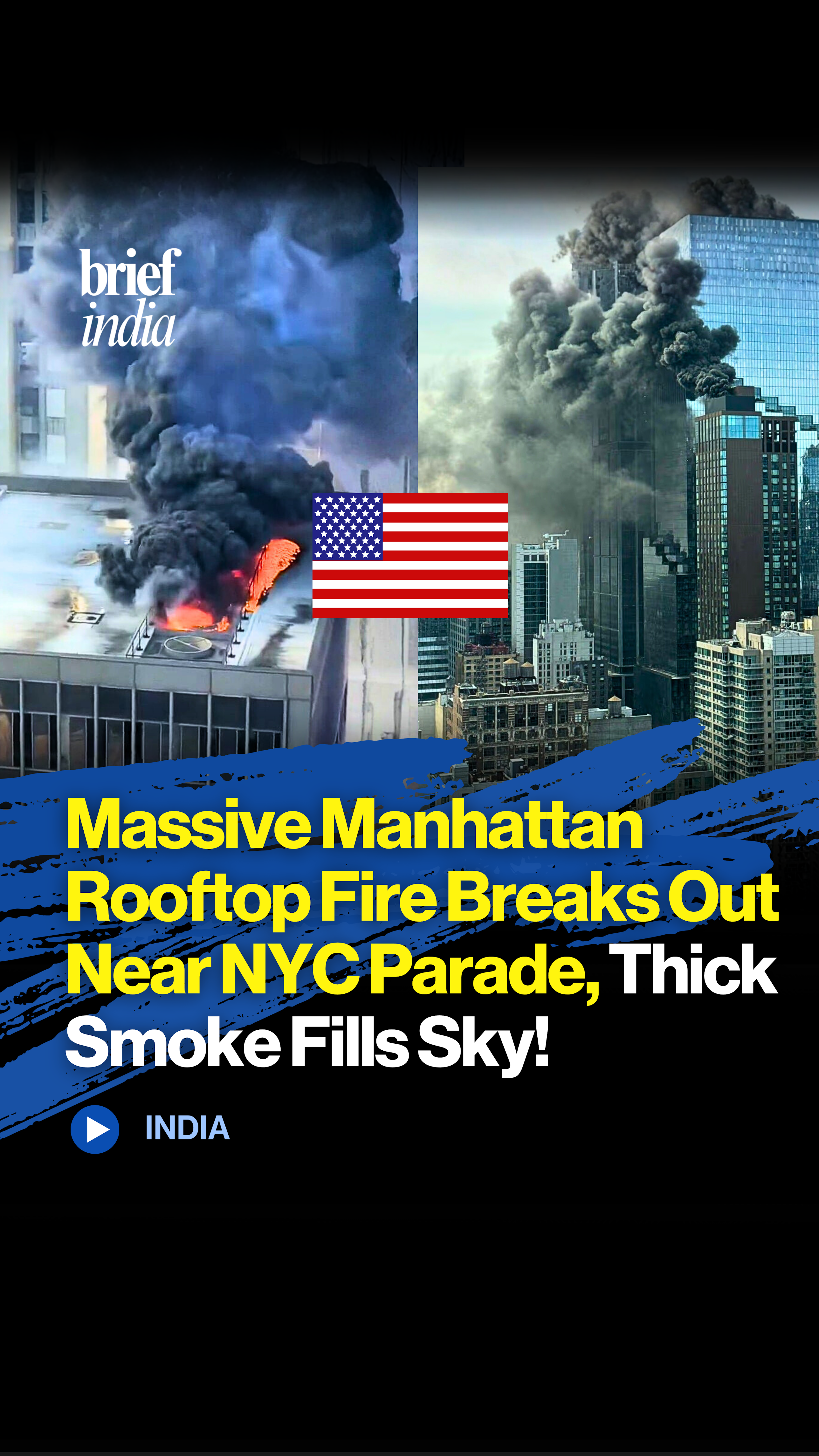 Rooftop fire near NYC parade sends thick smoke across Manhattan