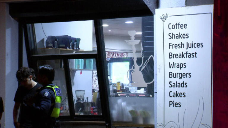 CCTV captures the moment man shot outside Melbourne cafe