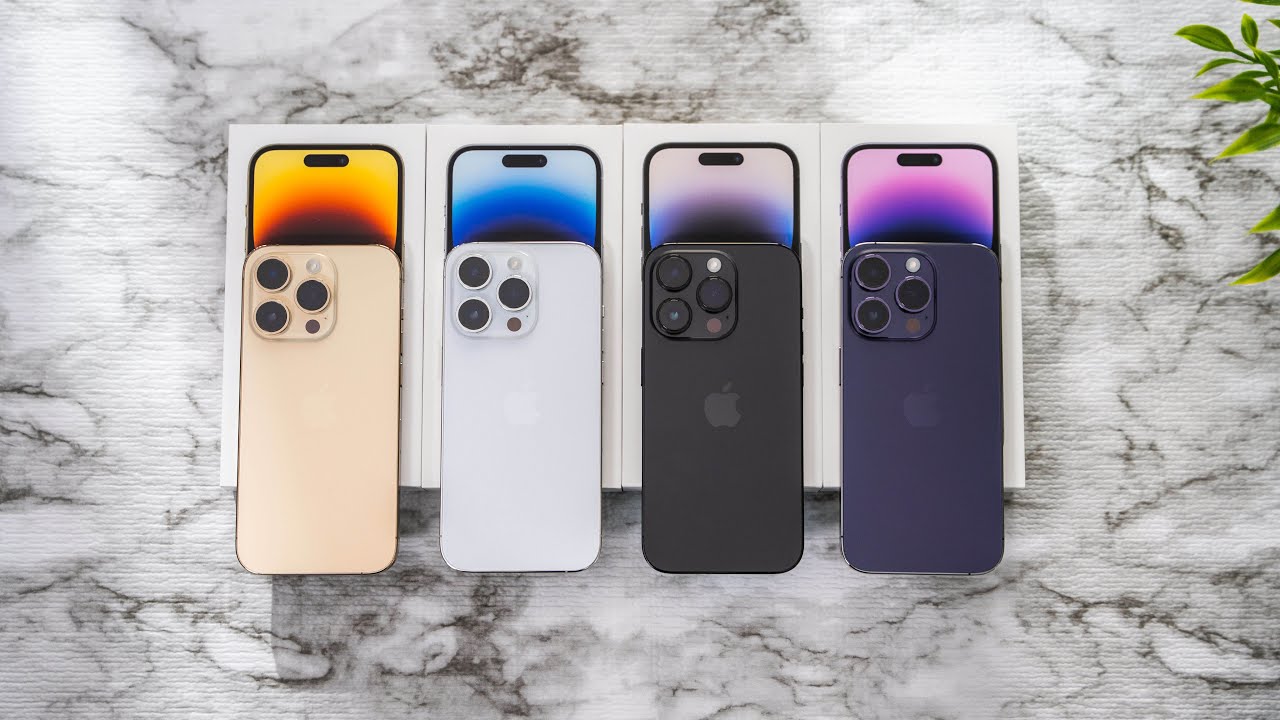 Unboxing iPhone 14 Pro all colors space black, deep purple, silver & gold!