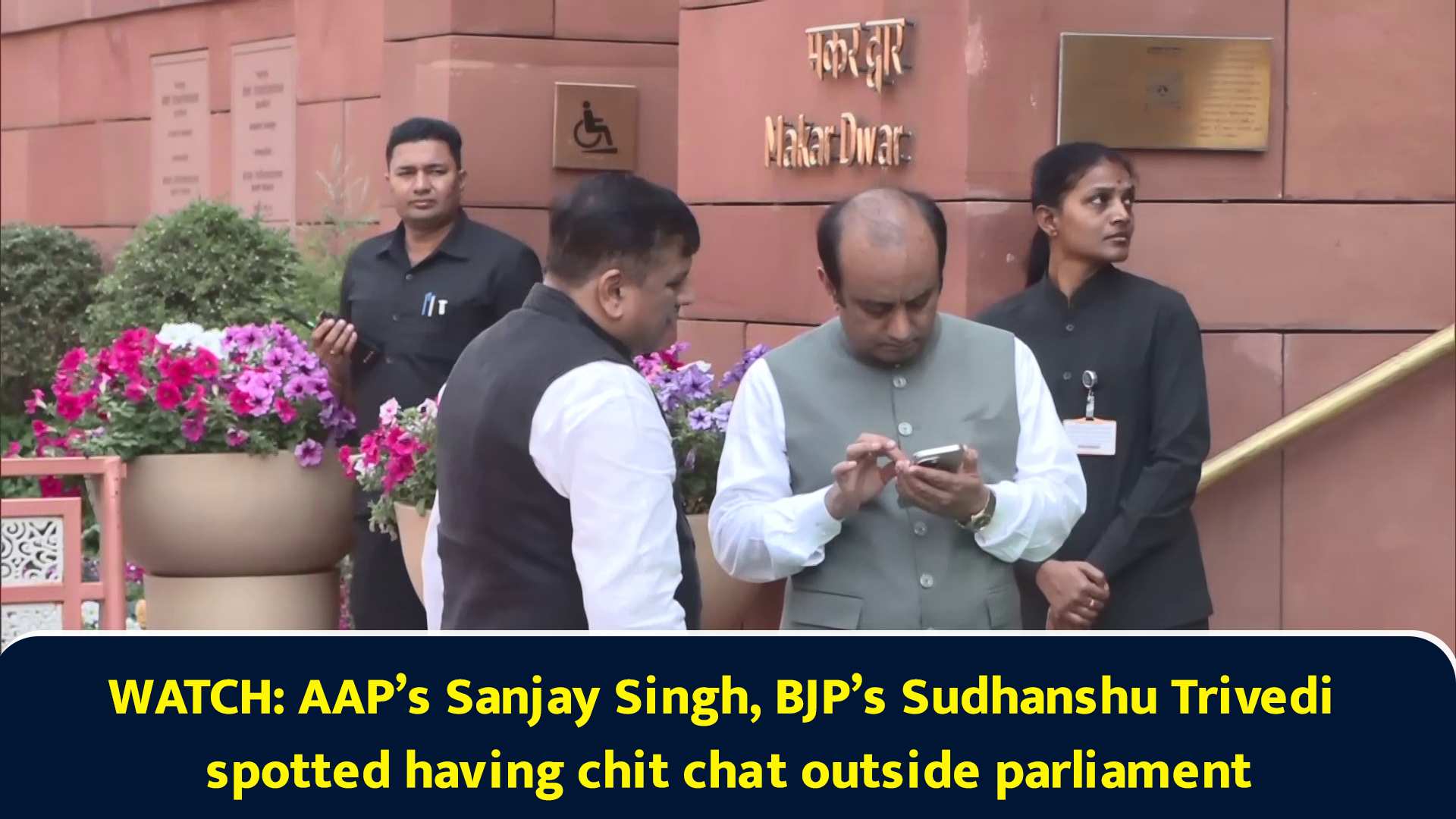 Watch: AAP’s Sanjay Singh, BJP’s Sudhanshu Trivedi spotted having chit ...