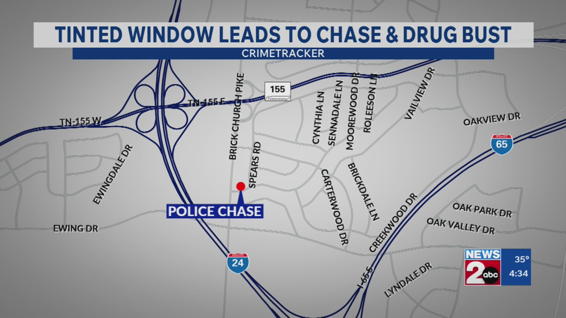Tinted window leads to chase, drug bust in Nashville