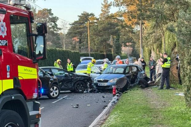 Driver taken to hospital after multiple car crash near airport