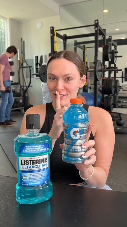 Girl pranks a guy at the gym, his reaction is priceless