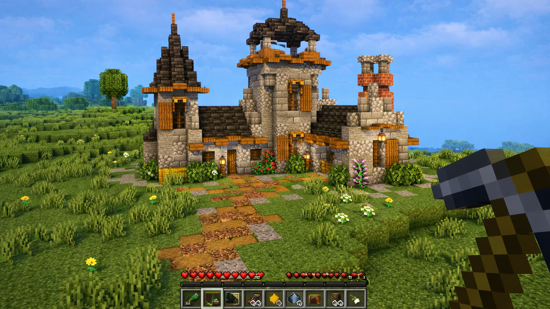 Medieval castle build turns stone into protection