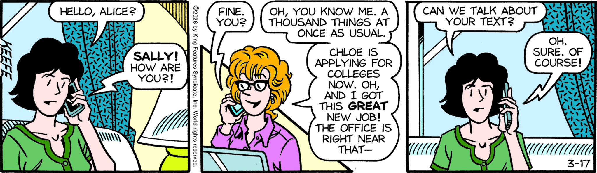 Sally Forth by Francesco Marciuliano; drawn by Jim Keefe