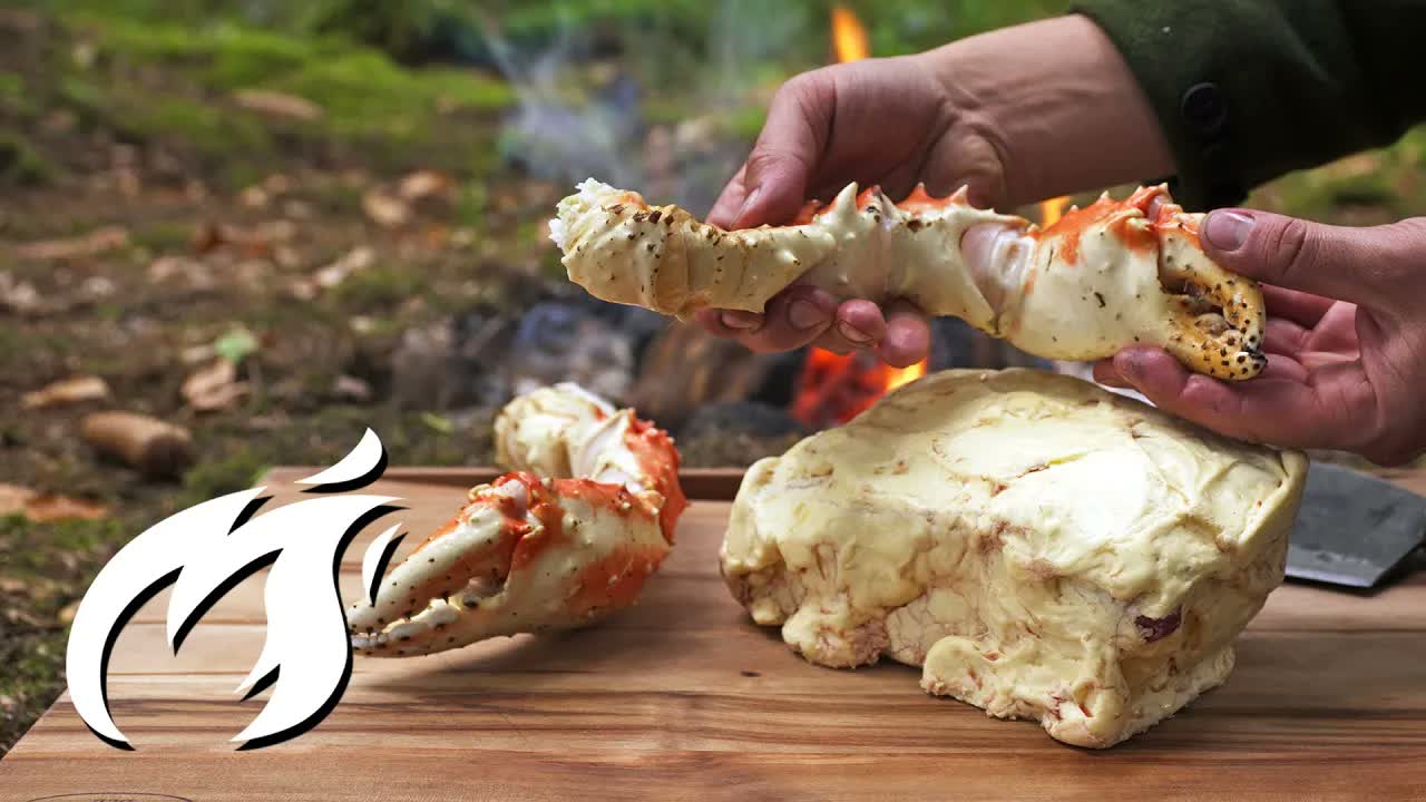 Ultimate surf & turf feast: Butter aged steak and king crab grilled in ...