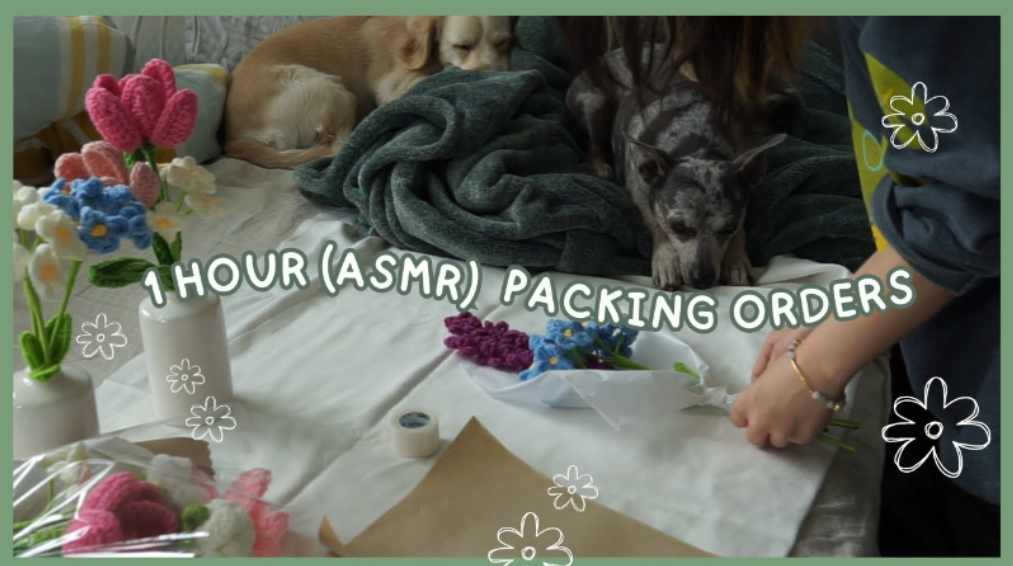 ASMR packing orders with relaxing crinkly sounds