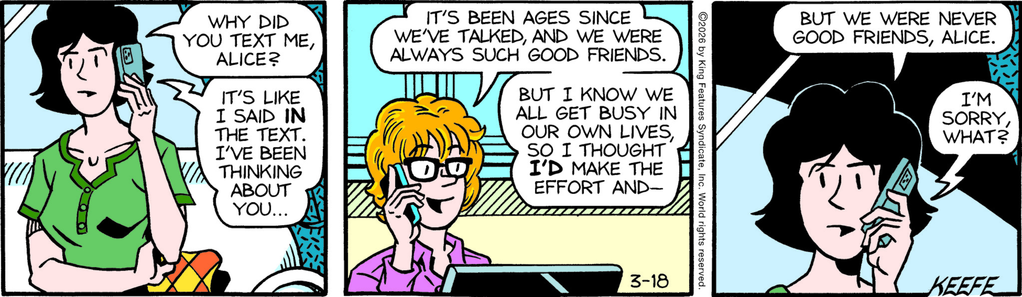 Sally Forth by Francesco Marciuliano; drawn by Jim Keefe