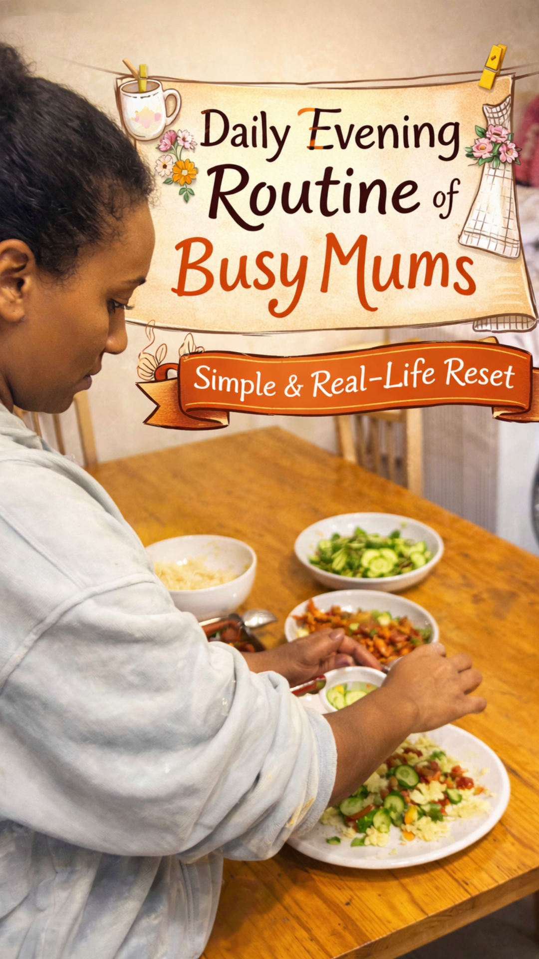 Daily evening routine of busy mums simple & real-life reset