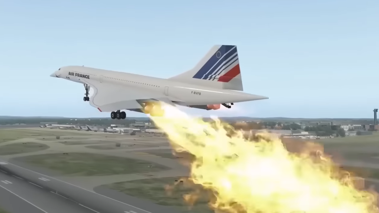 Schau, wie die Concorde Sekunden nach dem Start in Flammen aufging: Air ...