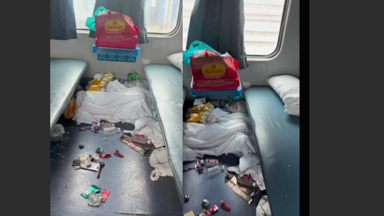 People talk about civic sense: Viral video shows littered train coach ...
