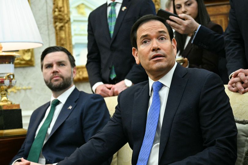 JD Vance spotted 'rolling his eyes' at Marco Rubio as MAGA presidential ...