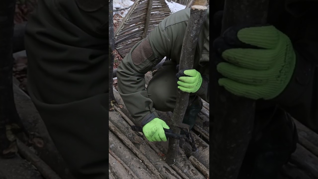 Bushcraft solo #camping #bushcraft #survival #building part 6