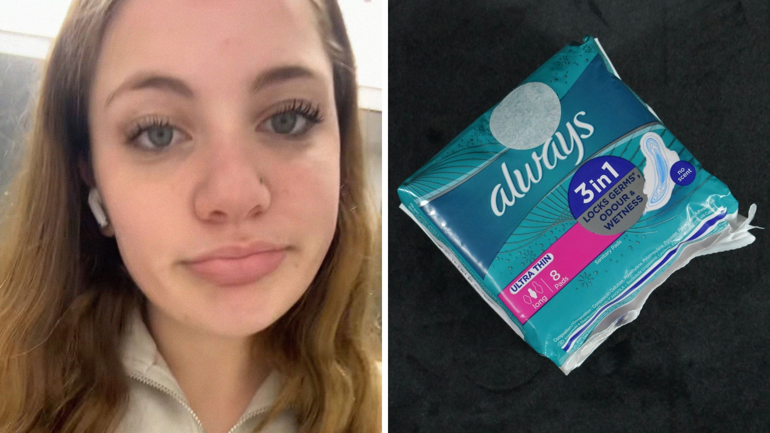 Woman issues warning after holding up an Always maxi pad to the light ...
