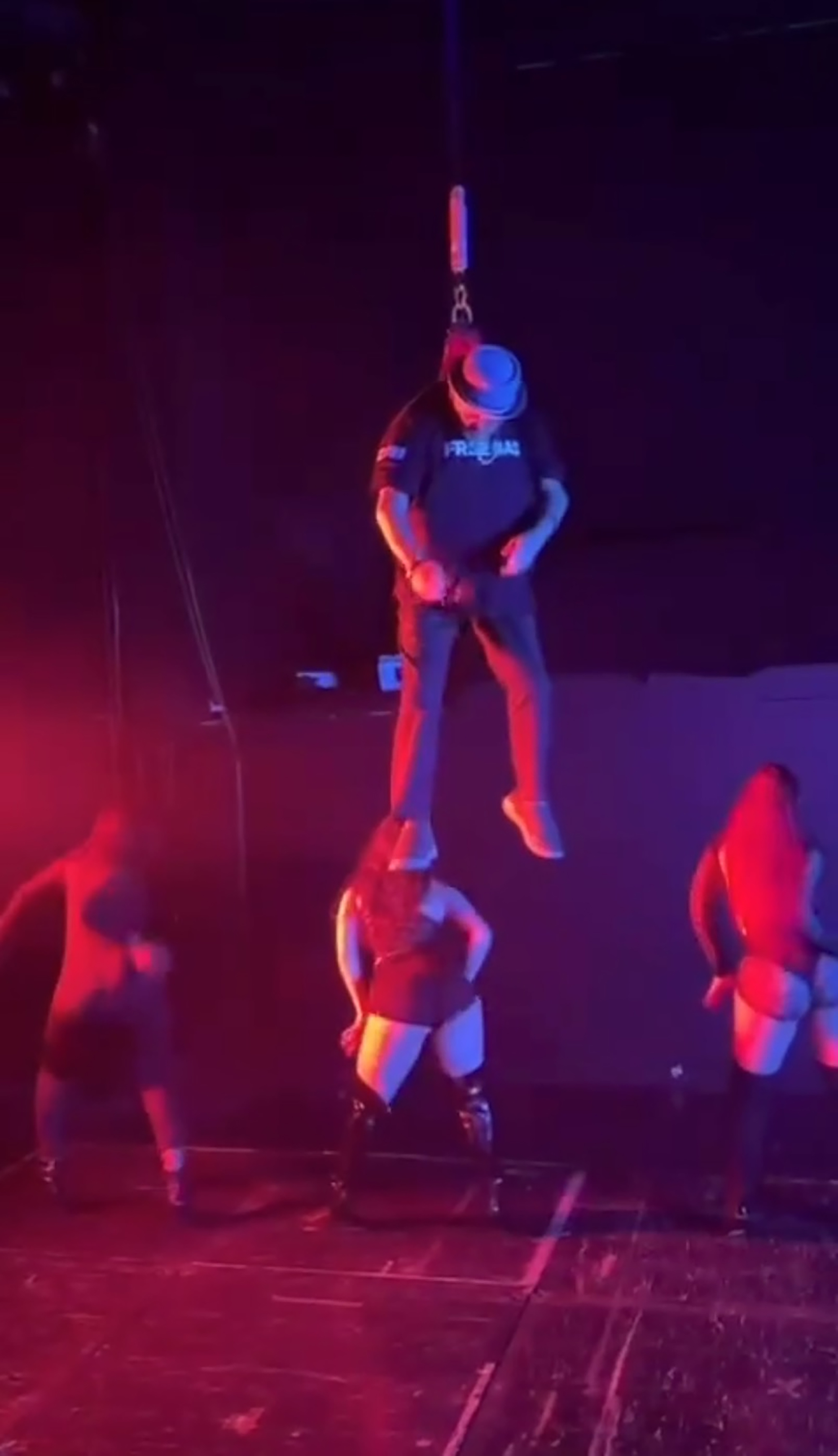 British rapper passes out mid-show while suspended from ceiling
