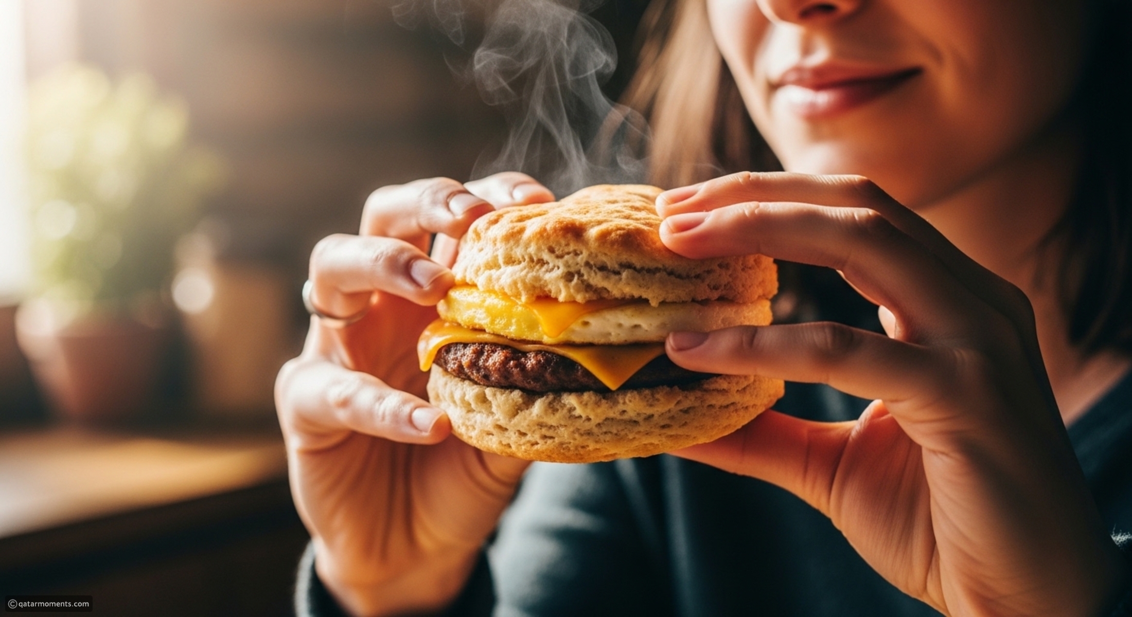 Golden layers in 13 steps: Ultra deluxe bacon, egg & cheese biscuit