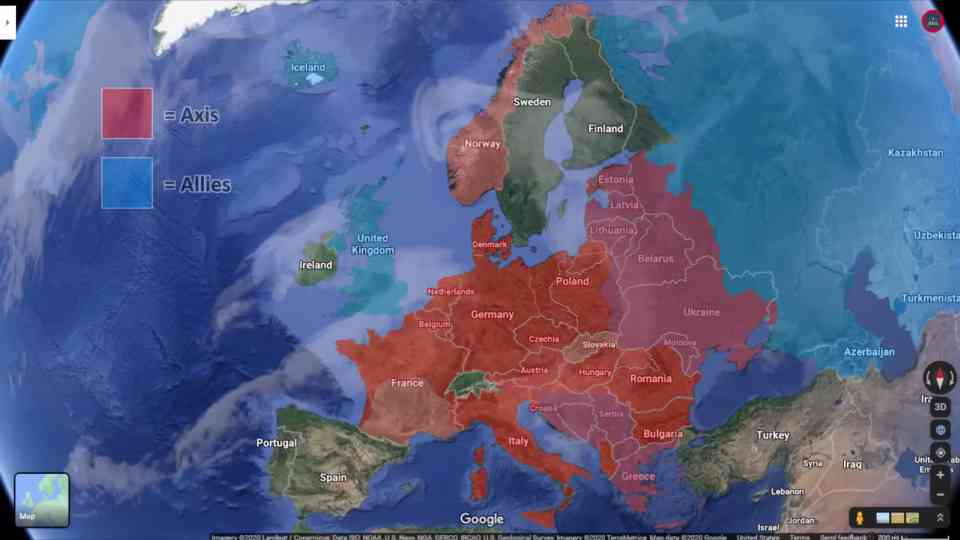 World War I mapped day by day on Google Earth