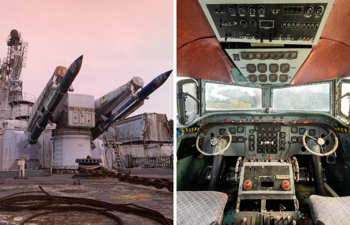 Former war machines on forgotten land