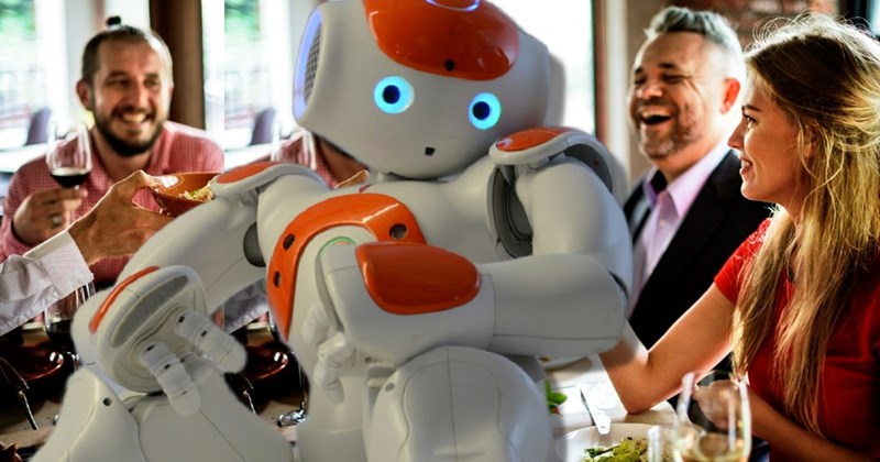 Viral robot waiter can't stop dancing and breaking dishes