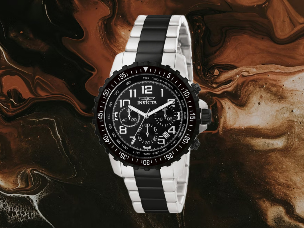 Invicta’s black and white watch is 87% off
