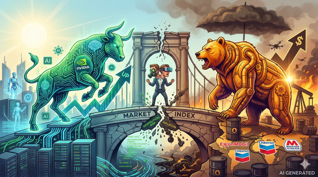 Nvidia, Exxon power a stock market with split personality