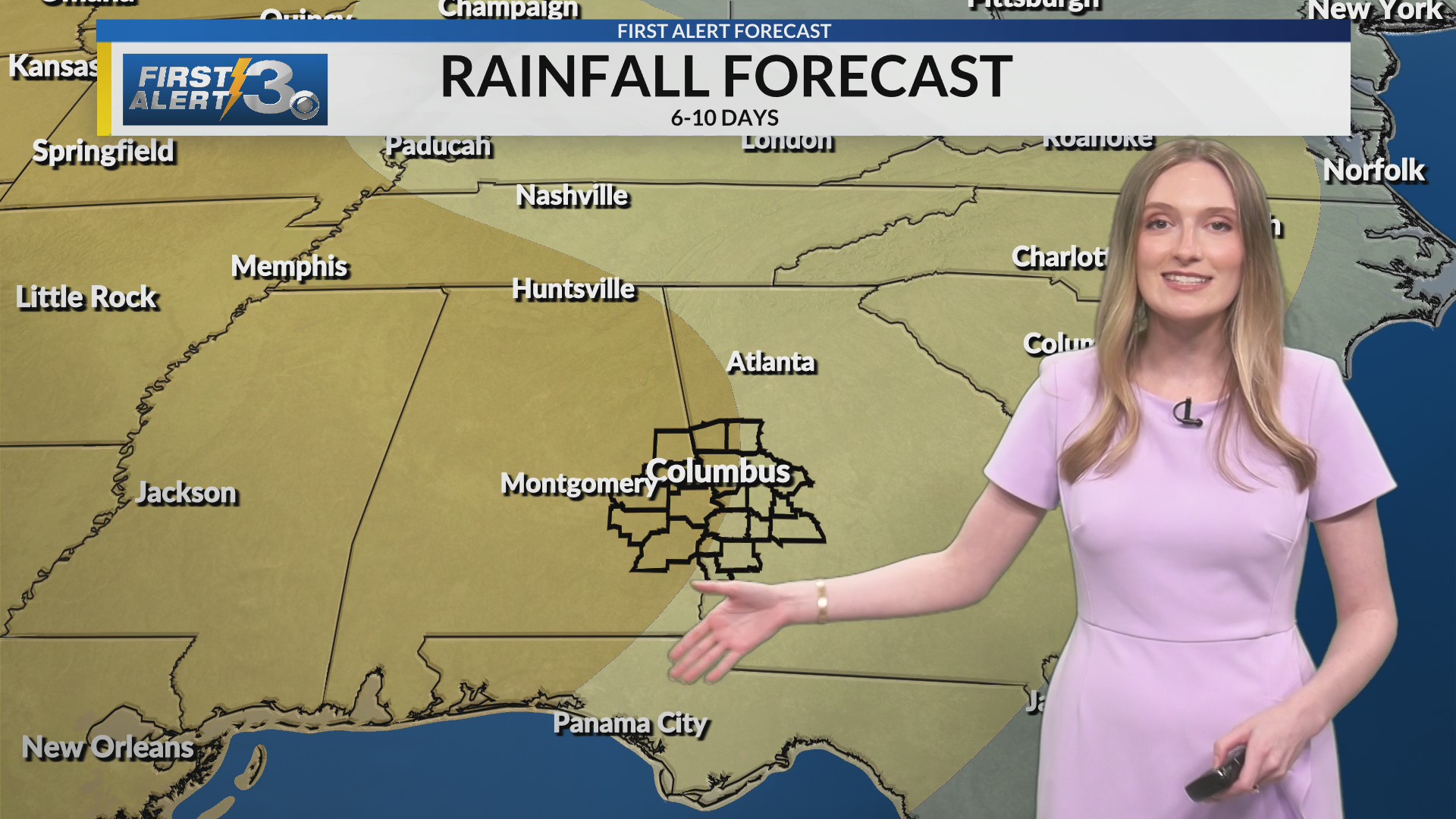 Columbus, GA weather Wednesday PM (03/18/26) - Kaylee Barbee