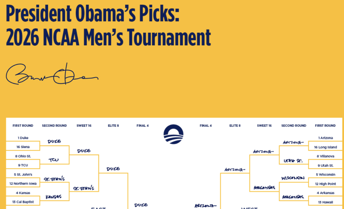 Former US President Barack Obama releases his NCAA tournament bracket