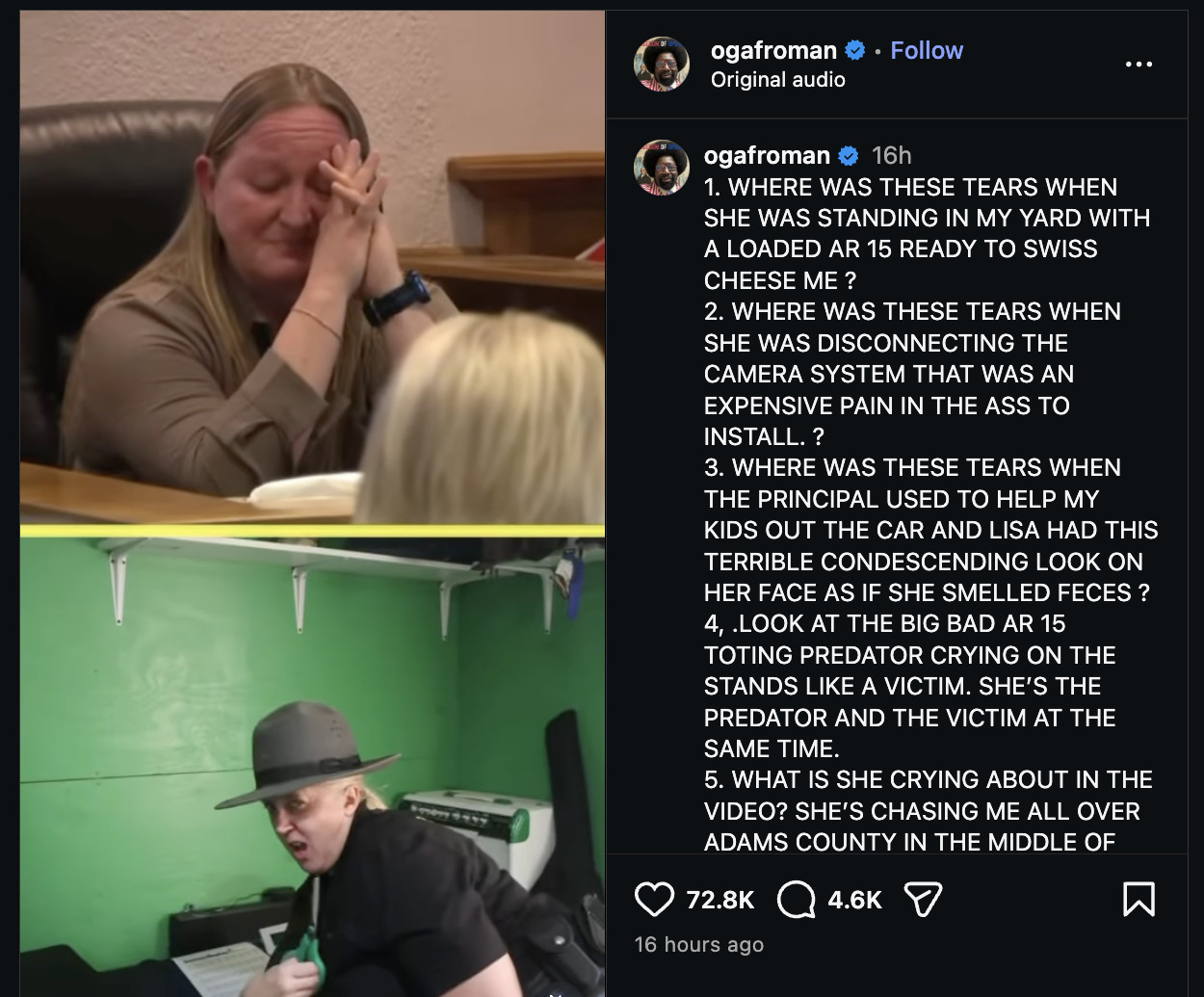 Female officer cries as music video of Afroman mocking her plays in court