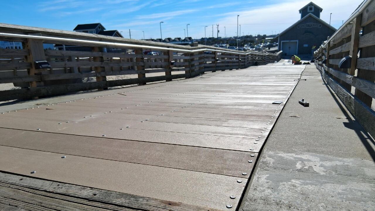 Replanking project underway on OBX pier
