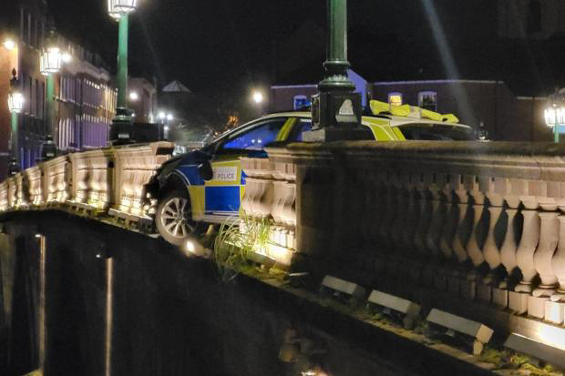 Police confirm what caused patrol car crash on bridge