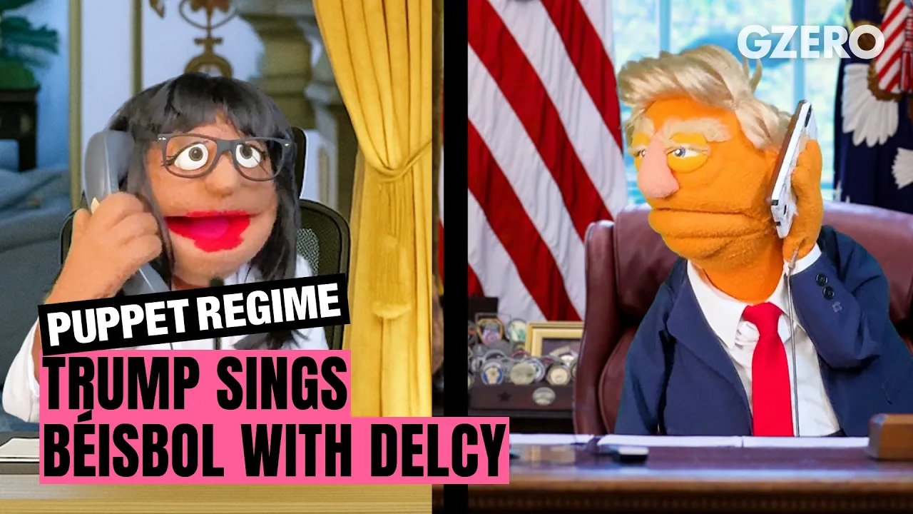 Trump sings beisbol with Delcy | PUPPET REGIME
