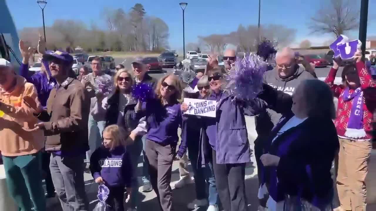 Watch: Furman’s NCAA tournament run starts with fan send-off