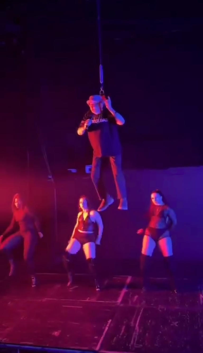 British rapper passes out mid-show while suspended from ceiling