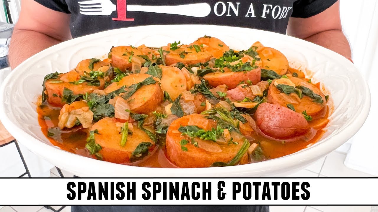 Spanish spinach and potatoes classic Andalusian recipe
